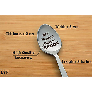 LYF Collection My Peanut Butter Spoon-Engraved Spoon Stainless Steel Silverware Flatware Unique Birthday Easter Basket Gifts for Boy Girl Mom Dad Kids-Crafted by LYF Collection