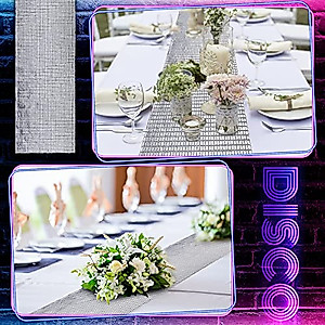 2 Pcs 14 x 72 Inches Glitter Disco Party Table Runner 70s Disco Party Table Cover 70s Birthday Party Supplies The 70s Dance Party Disco Theme Party 80s Hip Hop Party Decoration and Supplies for Table