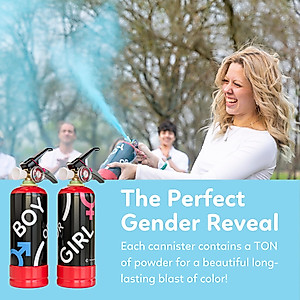 Baby Gender Reveal Powder Spray Color Blasters (Jumbo) | 2 Pack | Blue & Pink Smoke | 100% Biodegradable Powder Spray For Boy or Girl Reveal Decorations & Ideas