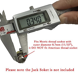 KAISH 20pcs Metric Guitar Input Output Jack Socket Nut and Washer Guitar Jack Nuts for Import Guitars Black