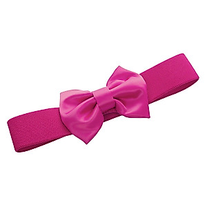 GRACE KARIN Women's Fashionable Bowknot Wide Belt Girls Lady Stretch Cinch(XL,Hot Pink)