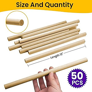 Perfect Stix - WED120-50 Wooden Lollipops and Cake Dowel Rod, 1/4" Diameter x 12" Length (Pack of 50)