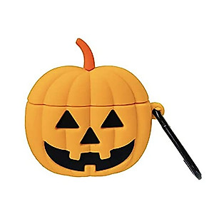 Airpods Case,New Pumpkin Lantern Case for Airpods 1&2, Airpods Accessories Shockproof Protective Premium Silicone Cover and Skin for Apple Airpods Charging Case