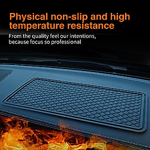 jeseny Pack-1 Car Dashboard Phone Anti-Slip Mat, 11.8In x 5.7In Adhesive Grip Pad, Fits for Radar Detector, Cell Phone, Keys, Glass, Mirrors, Metal, GPS, Coins Fixate Gel Pad, Washable (Black)