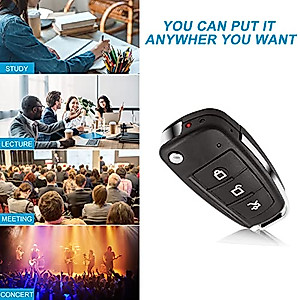 HD 1080P Mini Car Key Camera Video Spy Cam, Portable Small Security DVR Cam with IR Night Vision/Motion Detection,Mini Recording Device for Indoor & Outdoor No Needed WiFi No Audio