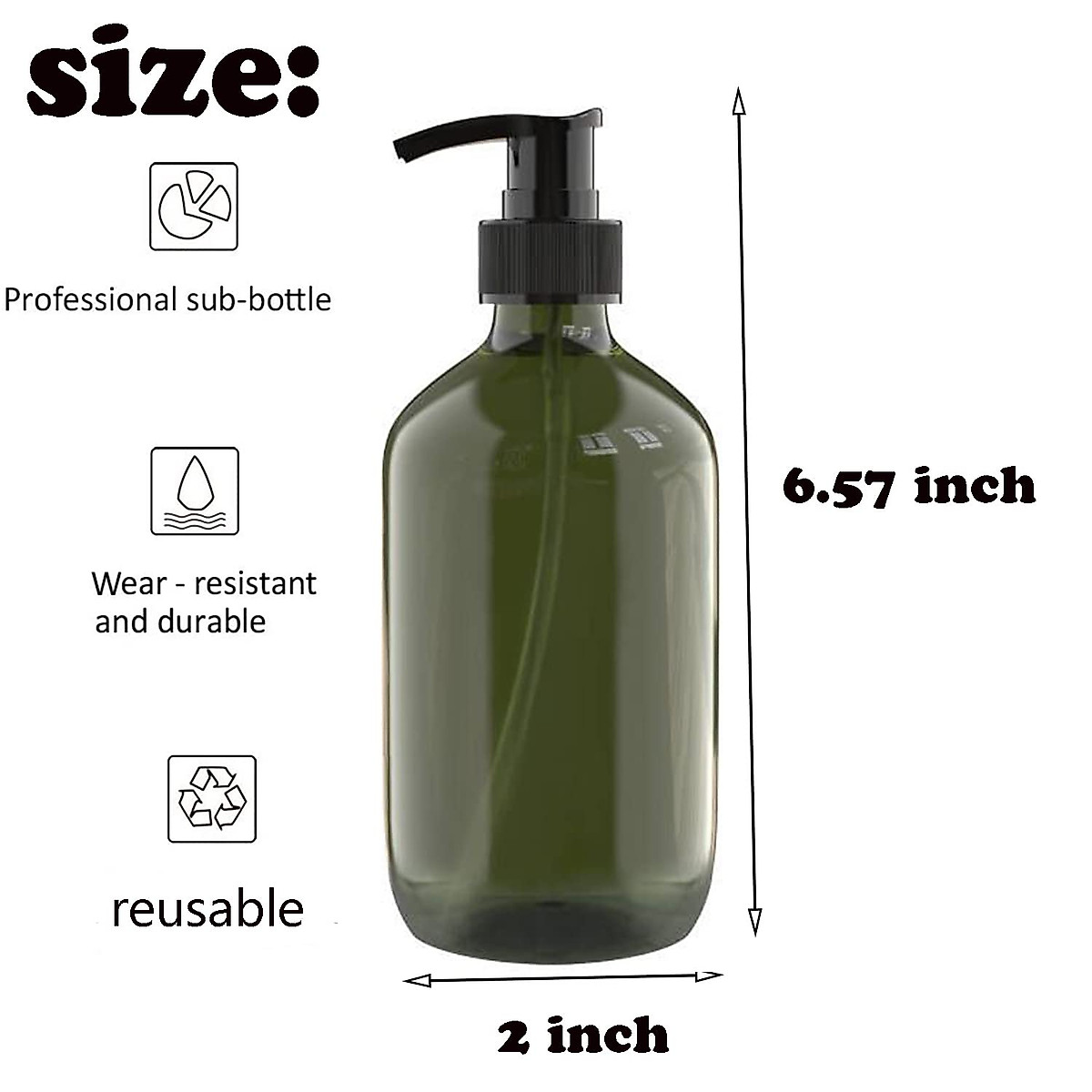 2 PCS 10 OZ Pump Bottle Plastic Pump Lotion Dispenser Empty Bottles for Shampoo Lotion Body Wash, Multicolor