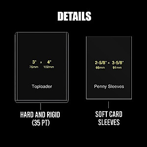 LASPRINTAL 50 Top Loaders for Cards 3" X 4" Regular 35pt & 100 Penny Sleeves, w/Magnetic Card Box – Top Loaders Baseball Card Sleeves Toploader Card Protectors K-Pop Card Sleeves