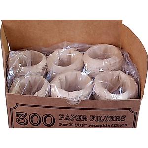 canFly Unbleached Disposable K-CUP Paper filters for Keurig single cup coffer filters compatible with Ekobrew, EZ-Cup and other Reusable K-CUP Filters (300 Count)