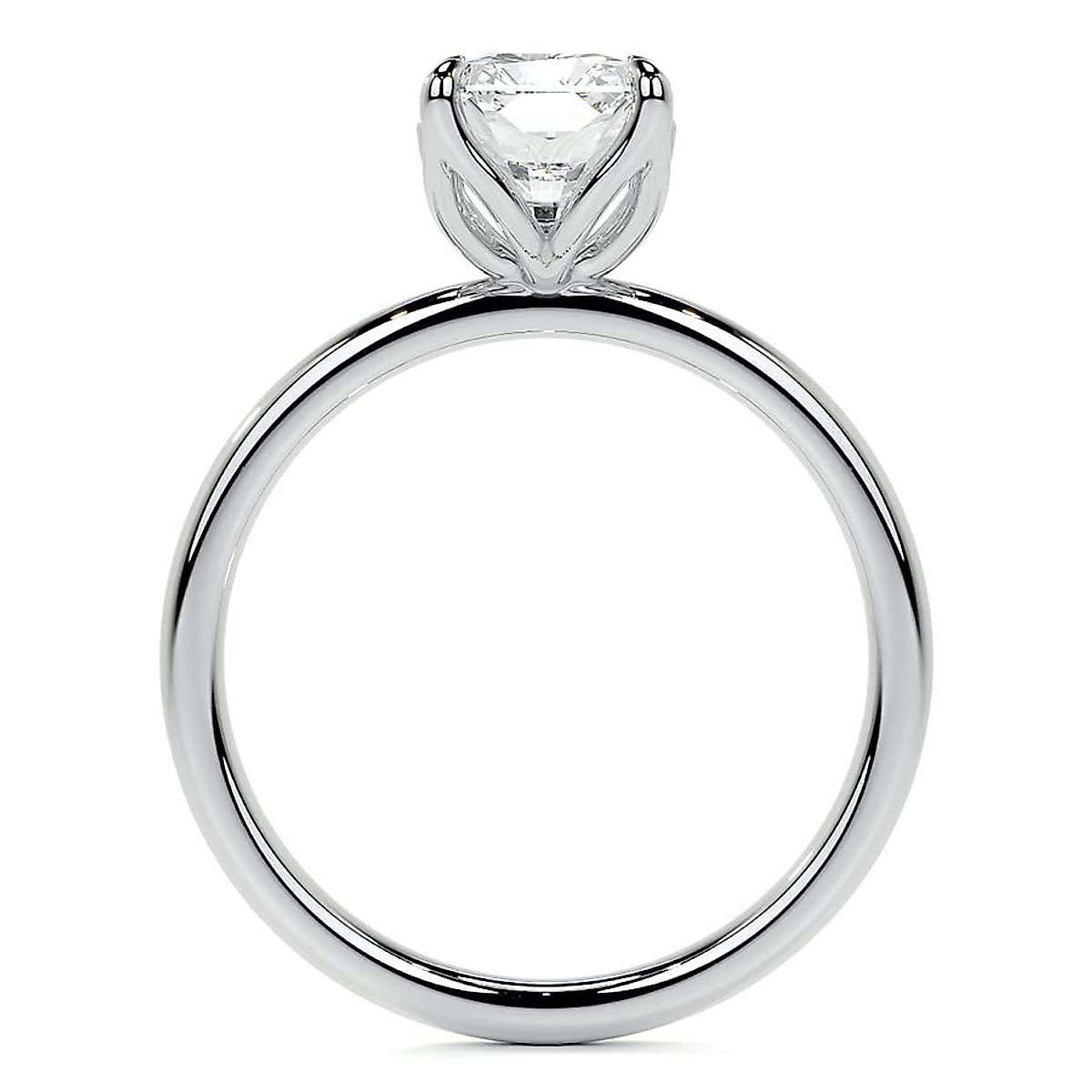 10K Solid White Gold Handmade Engagement Ring 3 CT Radiant Cut Moissanite Diamond Solitaire Wedding/Bridal Ring for Women/Her Gorgeous Rings Set (5.5)