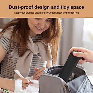 Makeup Brush Holder, Travel Essentials MakeUp Organizer, Silicone Cosmetic Make up Bag Cover Case for Size Toiletries, Small Magnetic Holder Women