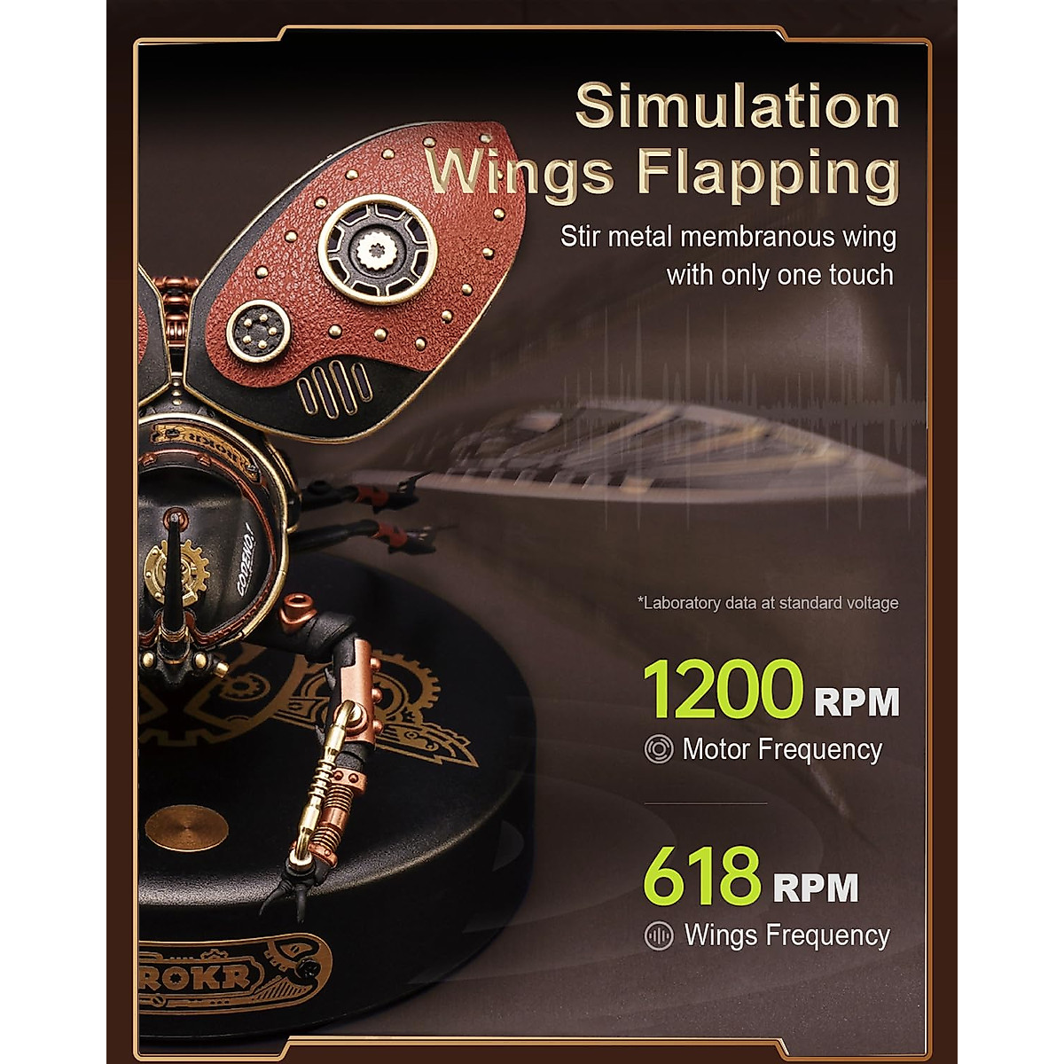 ROKR 3D Puzzles for adults Electric Insect Metal Model Building Kit Desk Toys Hobby Kit for Adults Gift for Teens (Rhinoceros Beetle)