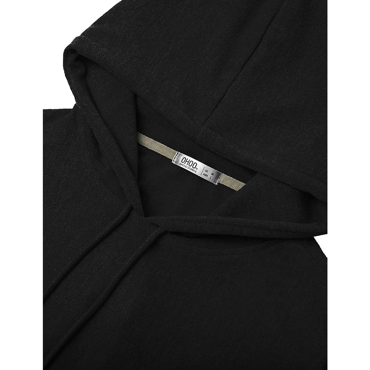 Ohoo Men's Hooded Poncho Cape Cloak Fashion Hoodie Pullover with Pockets / DCF702-BLACK-XL