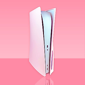 BelugaDesign PS5 Silicone Cover Bundle | Dust Guard Anti-Scratch Anti-Fall Skin | Protective Soft Sleeve with Controller Cover and Sakura Thumb Grips (Pink, Disc Edition)