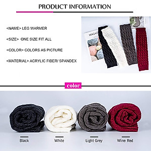 Ueerdand Leg Warmers for Women 4 Pairs Winter Warm Long Boot Knit Knee High Socks