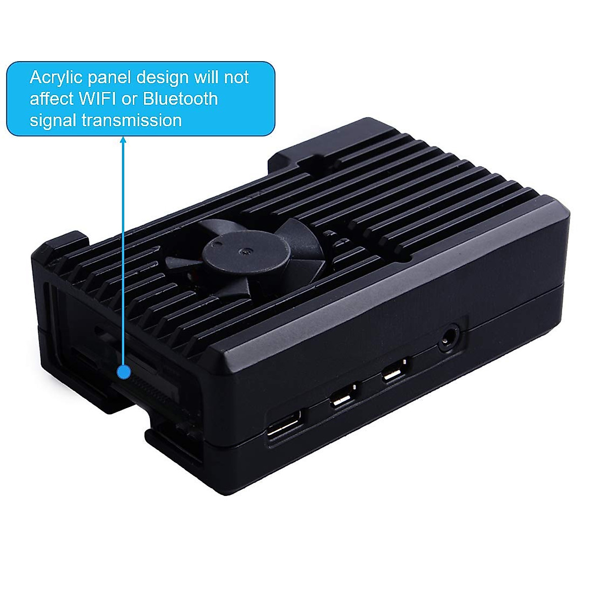 GeeekPi Armor Case with PWM Fan for Raspberry Pi 4, Pi 4 Passive Aluminum Alloy Case with PWM Cooling Fan for Raspberry Pi 4 Model B/Pi 4B/Pi 4 (3510 PWM Fan)