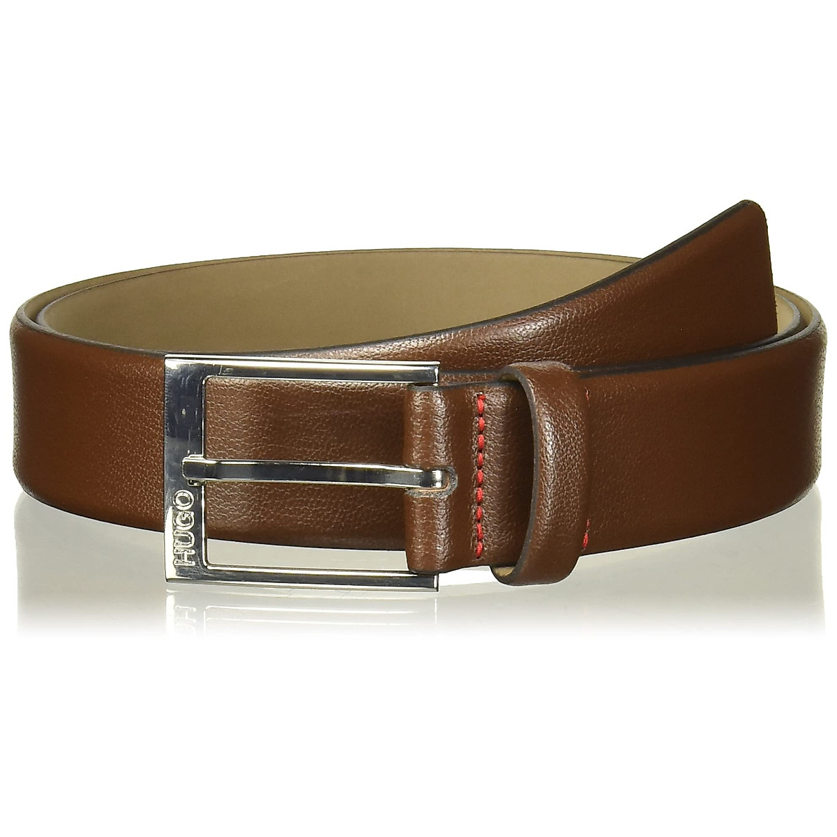 HUGO BOSSMen's Gellot Belt in Grainy EmHUGO BOSSed Leather, Dark Brown, 36