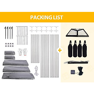 10x16 Carport, Heavy Duty Car Port with Galvanized Steel Frame, Removable Sidewalls & Doors, Portable Garage with Bindings, Sandbags and Lights, Car Shelter Shed Canopy for SUV, Truck, Boats