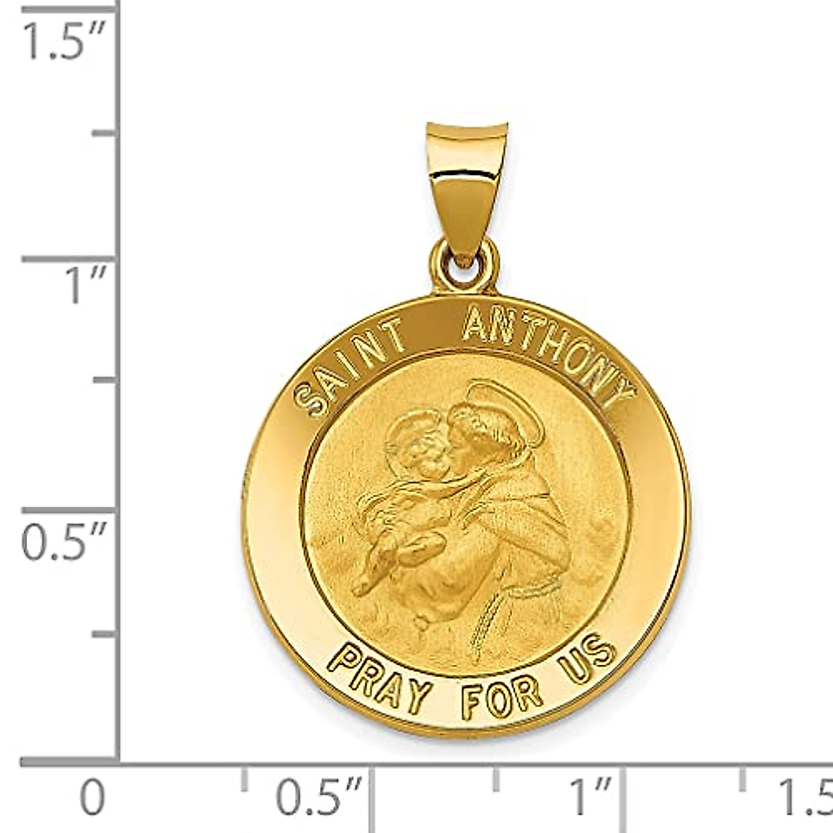 IceCarats 14K Yellow Gold Saint Anthony Medal Necklace Charm Pendant Only
