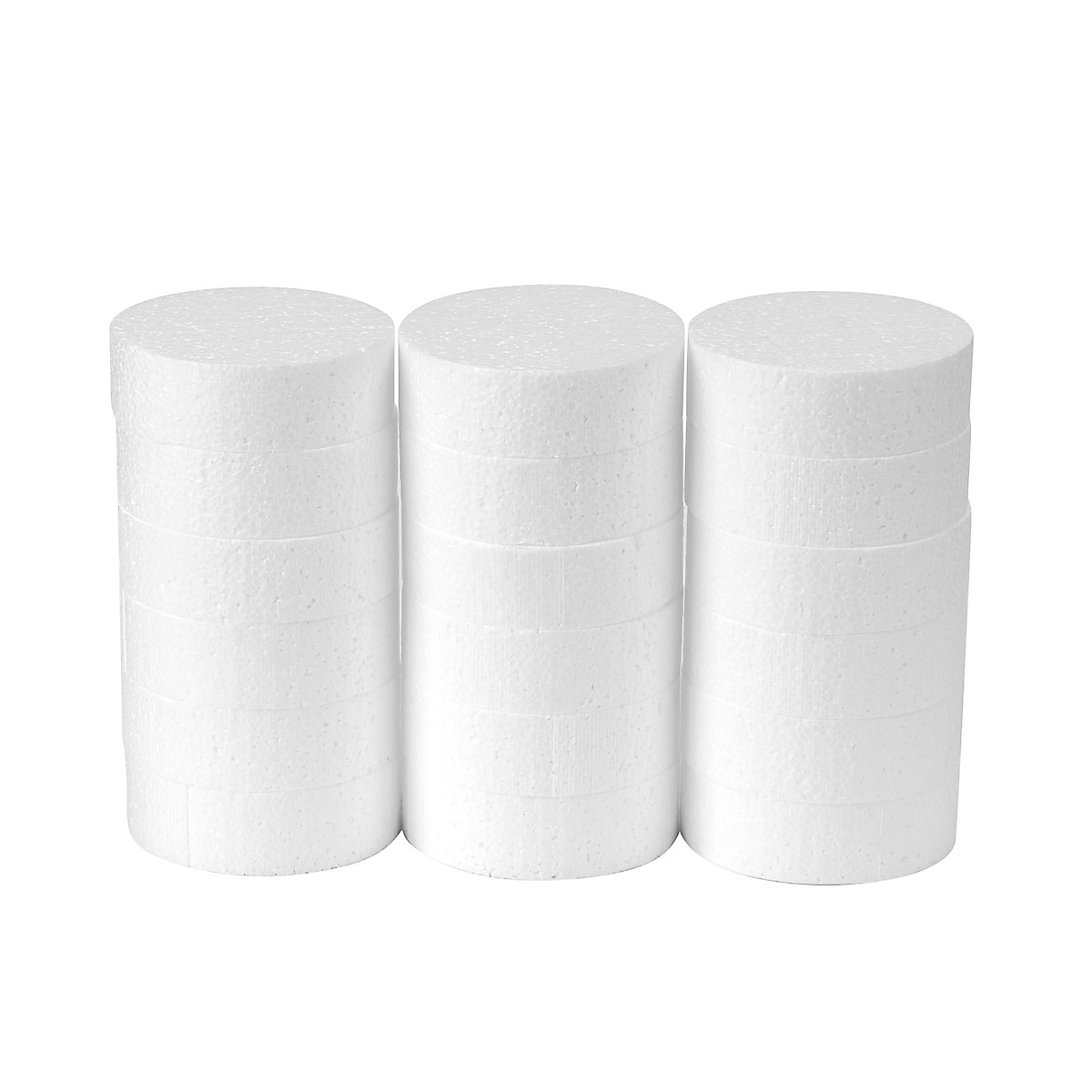 Crafare 3 Inch Foam Circles for Crafts 18 Pack 1 Inch Thick Round Polystyrene Discs for DIY Projects White