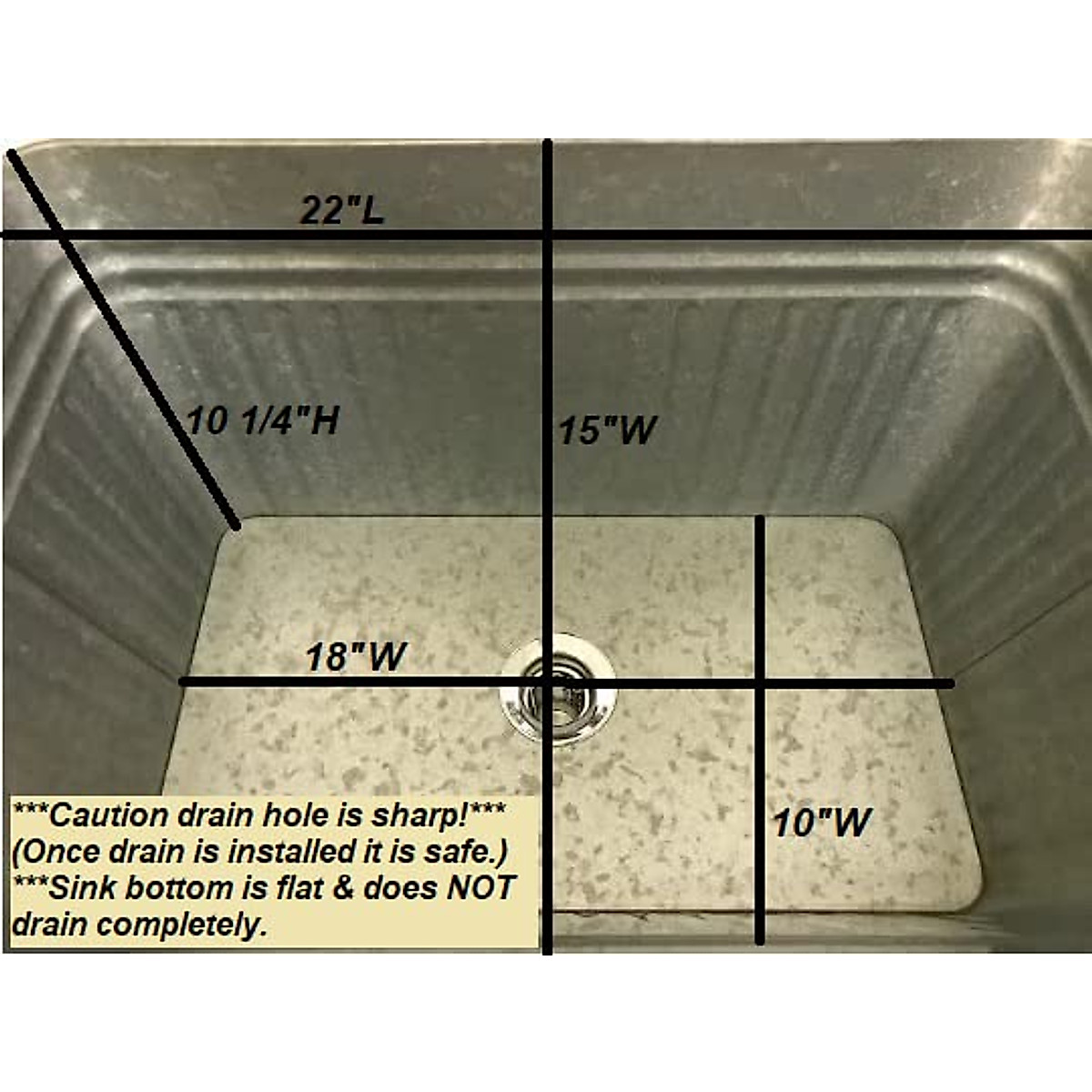 Rectangle Rustic Sink Galvanized Farmhouse Tub & (Jug Faucet)