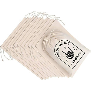 MS Bride Or Die printed Party Favor bags - Cotton Drawstring closure - Bachelorette hangover kit bags - Hangover Recover Kit Wedding Party Gift Bags - 5 * 7 Inch bags Set of 5 D2