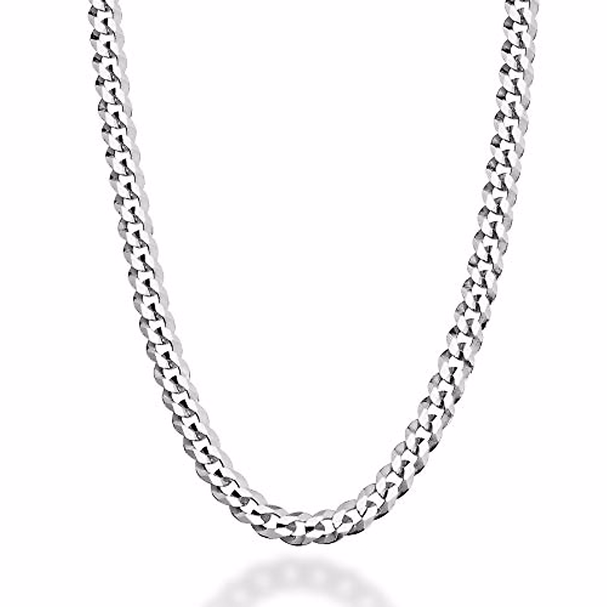 Miabella Solid 925 Sterling Silver Italian 5mm Diamond Cut Cuban Link Curb Chain Necklace for Women Men, Made in Italy (16 Inches (X-Small))
