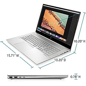 2022 HP Envy Laptop 17.3" FHD IPS Touchscreen 11th Intel i7-1165G7 Nvidia Geforce MX450 Graphics 32GB DDR4 1TB SSD WiFi 6 Fullsize Backlit Keyboard w/ Numpad and FP Reader Win 11 Pro w/32GB USB