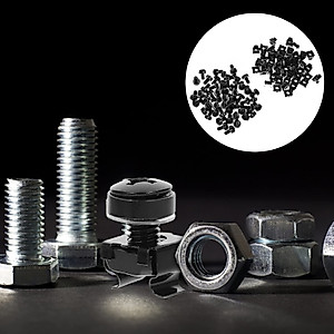 Server Rack Tools 50 Sets Cage Nuts and Screws Screws and Washers for Rack Mount Server Cabinet Rack Mount Server Shelves Black Tool Square Tool