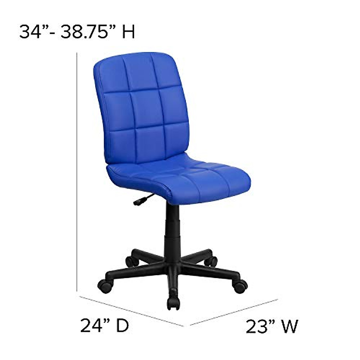 Flash Furniture Mid-Back Blue Quilted Vinyl Swivel Task Office Chair