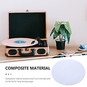Turntable Mat Dj Slipmats White 30 X 30 X 0.2cm Anti-Static Felt Mat for Record Player