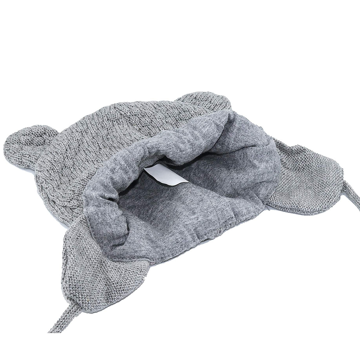 Bestjybt Baby Hat Cute Bear Infant Toddler Earflap Fleece Lined Beanie Warm Caps for Fall Winter (Grey-B, 0-6 Months)