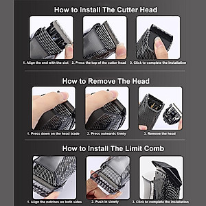 YUYTE Hair Trimmer USB Vacuum Trimmer Kit with Powerful Automatic Hair Suction for Beards Facial Hair Stubble Hair Clipping Lithium Ion Powered Electric Shaver with 4 Guide Combs