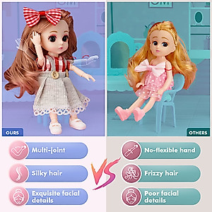 Doll House Dollhouse for Girls,STEM Dollhouse Building Toys with Play Mat,Lights,Furniture,Accessories,Doll,Pets,Pretend Play House Present for 3 4 5 6 7 Year Old Kids Girls (3 Rooms Playhouse)