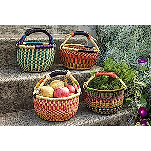 9" -11" Across Children's Small Bolga African Bolga Ghana Basket Fair Trade toys Easter Eggs basket (COLORS VARY) 1 EA