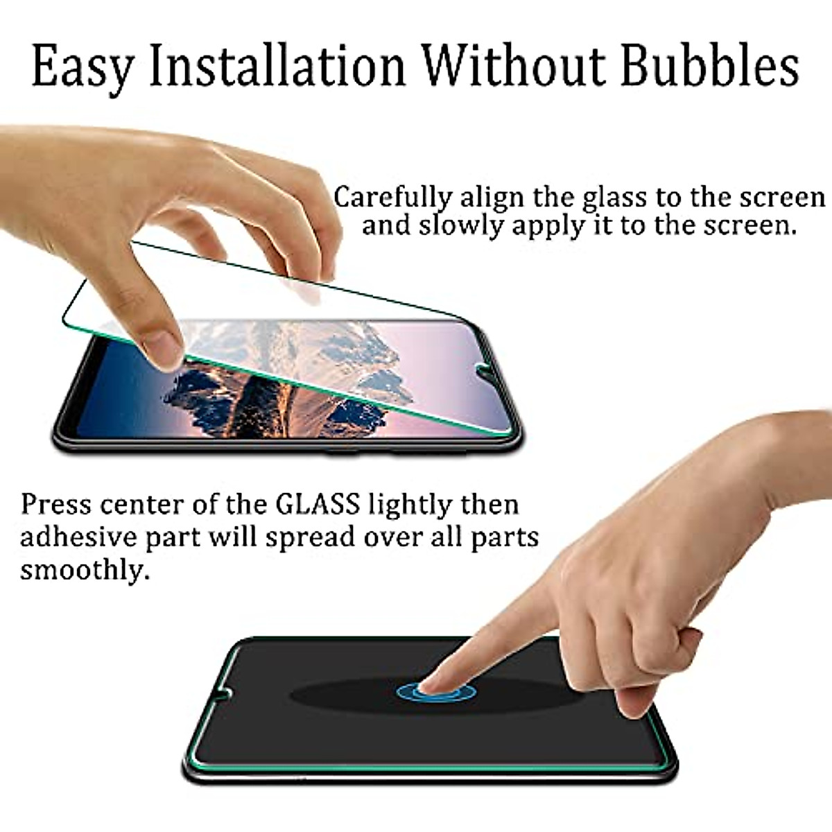 KATIN [2-Pack] For Samsung Galaxy A10e/A10E Tempered Glass Screen Protector No-Bubble, 9H Hardness, Easy to Install