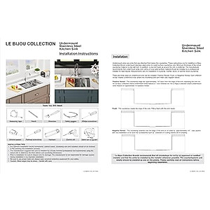 Le Bijou Collection 30 Inch Workstation Undermount 30 x19 Inch Single Bowl 16 Gauge Stainless Steel Handmade Kitchen Sink with Integrated Ledge and Accessories