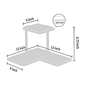 Coral Flower Corner Shelves for Home Office Decor, Bedroom, Livingroom, 12 inches, Carbonized Black