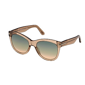 Tom Ford WALLACE FT 0870 Shiny Light Brown/Green Shaded 54/20/140 women Sunglasses