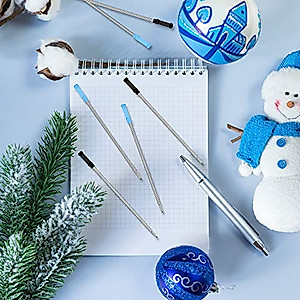 12 Pieces Ballpoint Pen Refills Replaceable Compatible with Cross Ballpoint 1.0 mm 4.5 Inch Smooth Writing Quick Drying Refill with Black Velvet Bag, Black and Blue