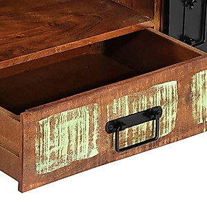 QJBSAVVA Coffee Table 39.4"x19.7"x16.1" Solid Wood Reclaimed,Bedside Tables Side Tables End Tables Entrance Tables Suitable for Meeting Rooms, Reception Rooms, Offices