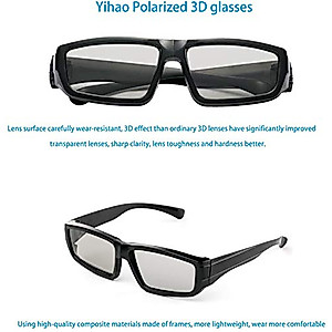 Passive 3D Glasses Polarized Lenses for Passive 3D TVs RealD Cinema Projectors Sony Sharp Samsung LG Philips, Note: Not Compatible with 3D Active Shutter TV Models - 4 Pairs