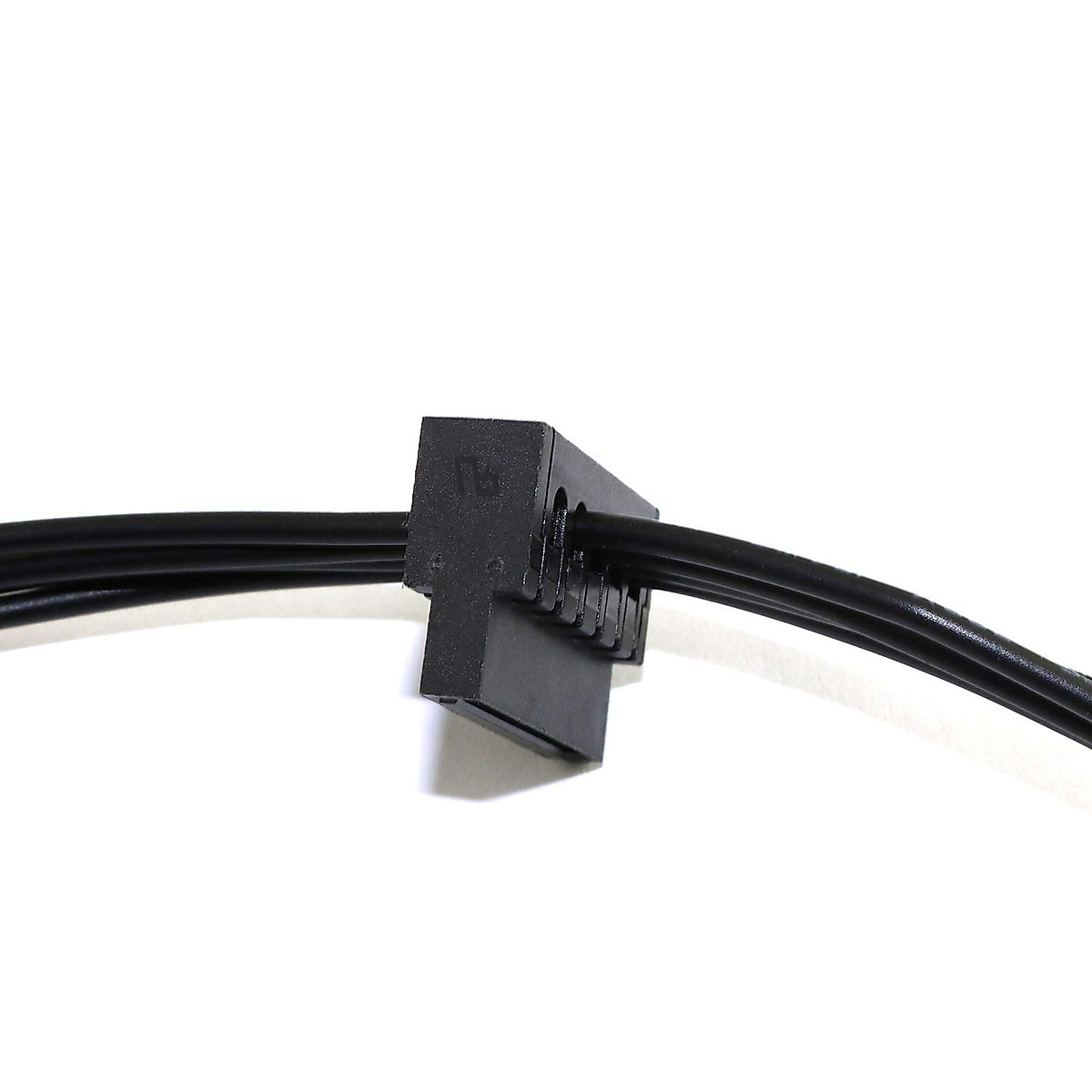 RuiLing 2pcs Black Motherboard ATX Mini 4 Pin to 2X Right-Angle 15 Pin SATA Hard Drive HDD Power Supply Adapter Cable 18AWG 19.7 Inch for Lenovo