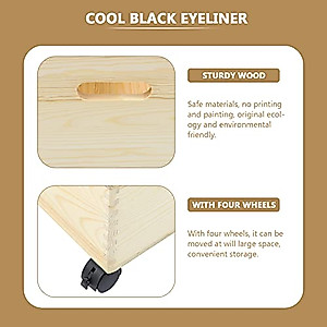 Cabilock Dirty Clothes Basket Wood Crate with Wheels Toy Storage: Wooden Case Decorative for Storage Organization Display Container Toy Storage Baskets