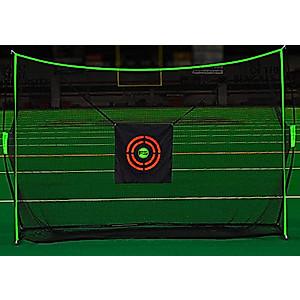 Flair Sports - Golf Hitting Net - Professional Heavy Duty Series - Practice Driver, Irons, & Wedges - Indoor & Outdoor Swing Training - Driving Range at Home - Neon Chipping Target - 10' x 7' Size