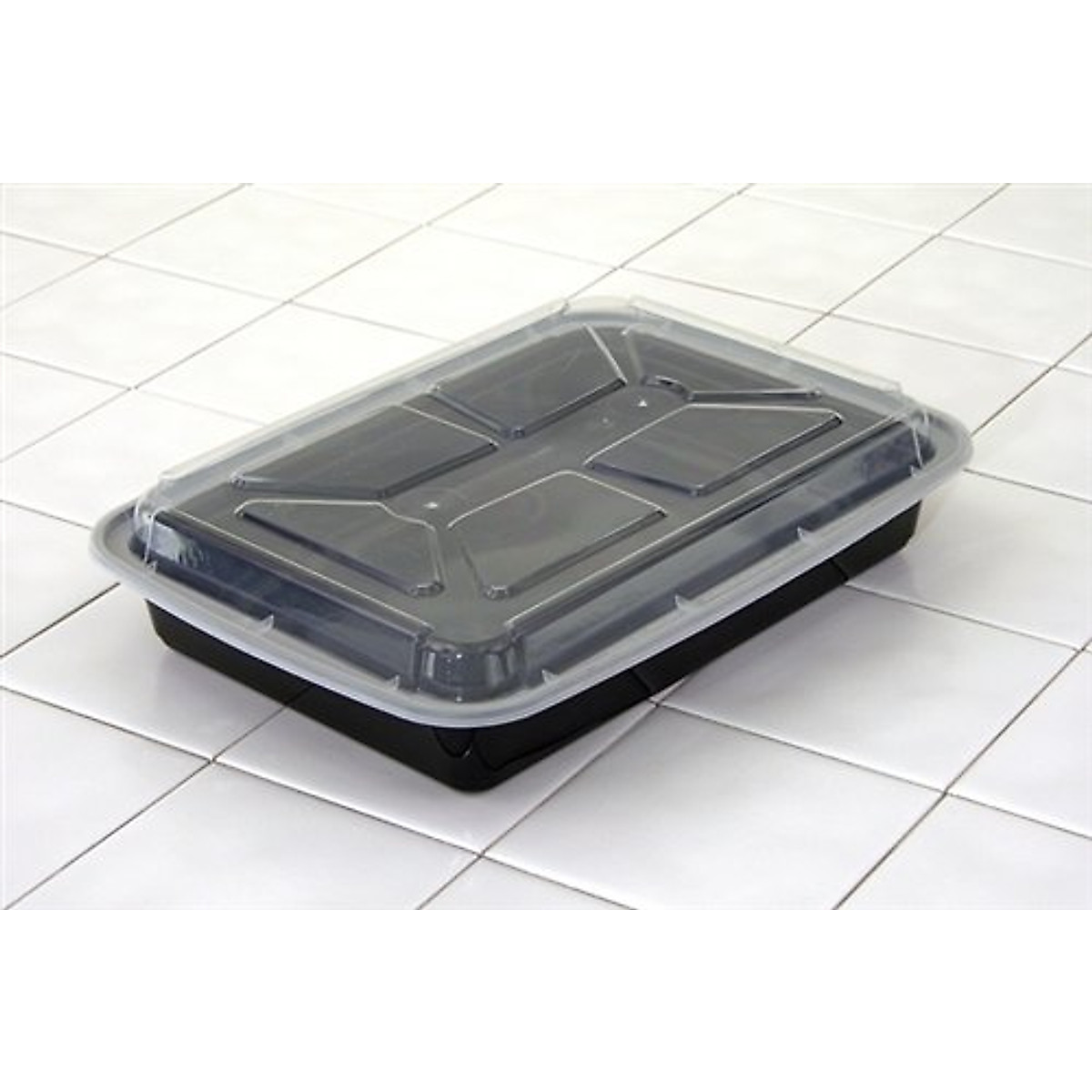 Pactiv NC-989-B 58 Oz. Black Rectangular Container - 150 / CS