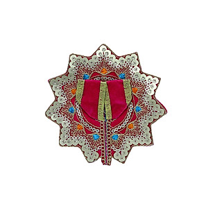 Aditri Creation Set of 2 Ladoo Laddu Gopal Dress Cloth Bhagwan Poshak of Indian God Bal Krishna Dev Vastra for Metal Idol Statue Indian Traditional Holi Festival(Size:-1-2 No. Dia :- 6")(Yellow,Pink)