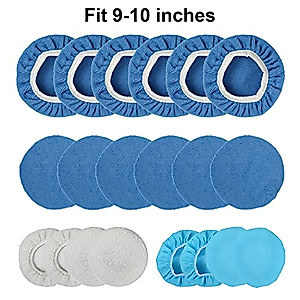 20 Pcs 9-10 Inches Car Polisher Bonnet Orbital Buffer Pads Microfiber Max Baxer Bonnet Polishing Bonnet Buffing Pad Cover
