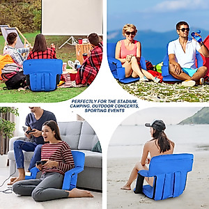 Nova Microdermabrasion 20.5"/25" Wide Stadium Seat for Bleachers w/Back Support Padded Cushion Portable Reclining Bleacher Seats Camping Stadium Chair Waterproof
