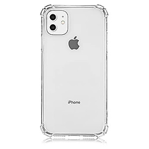 iPhone 11 Case, Shockproof Ultra Slim Fit Silicone Transparent Cover TPU Soft Gel Rubber Cover Shock Resistance Protective Back Bumper for Apple iPhone 11 Clear