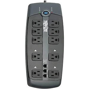 Tripp Lite TLP1008TEL 10-Outlet Surge Protector with Telephone Protection (Without Coaxial Protection)